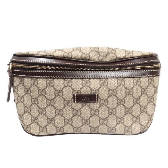 Gucci | Bags | Gucci Gg Supreme Body Bag Canvas Leather Beigedark Brown ...